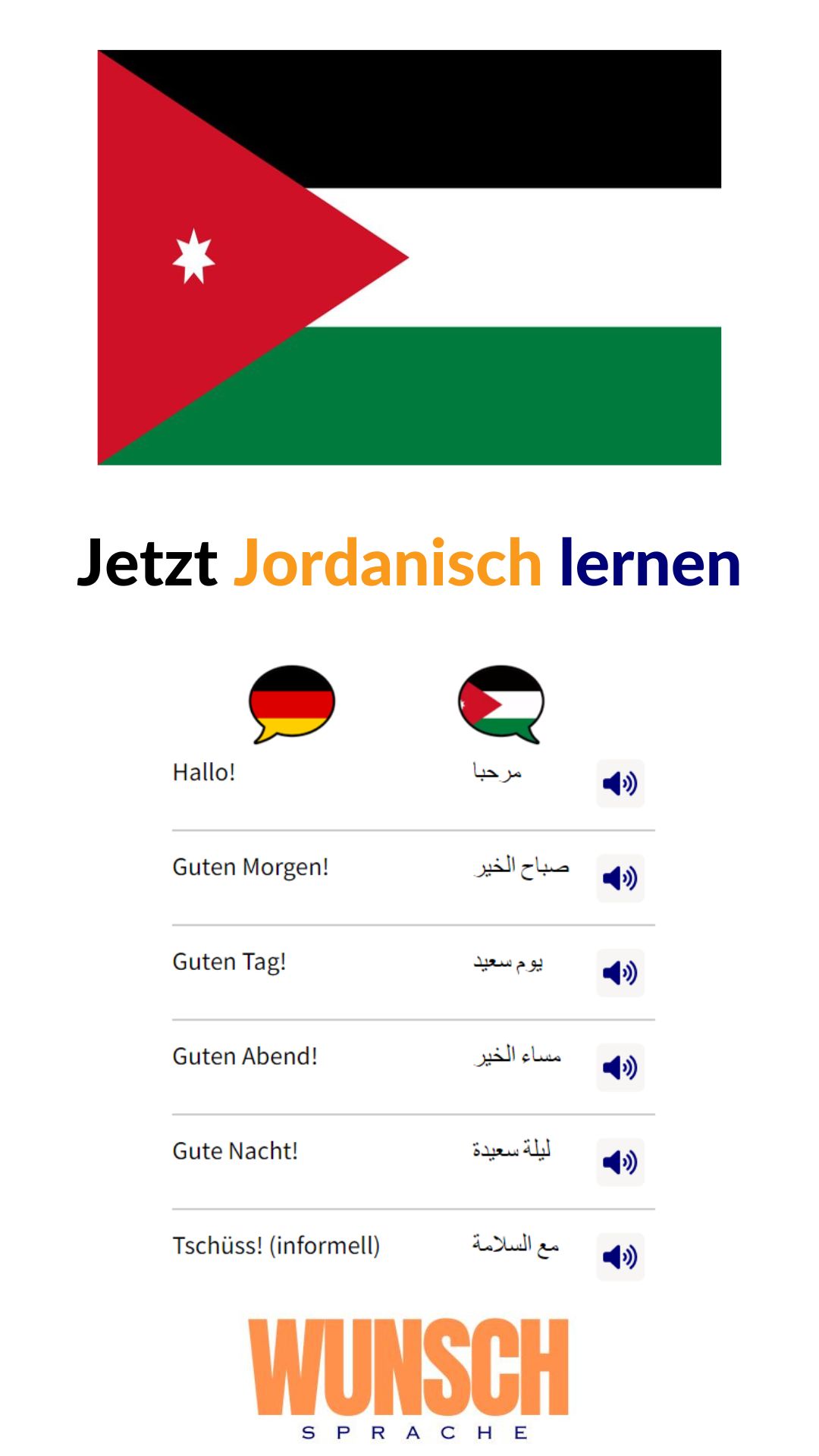 🇯🇴 Jordanisch lernen - wunschsprache.de