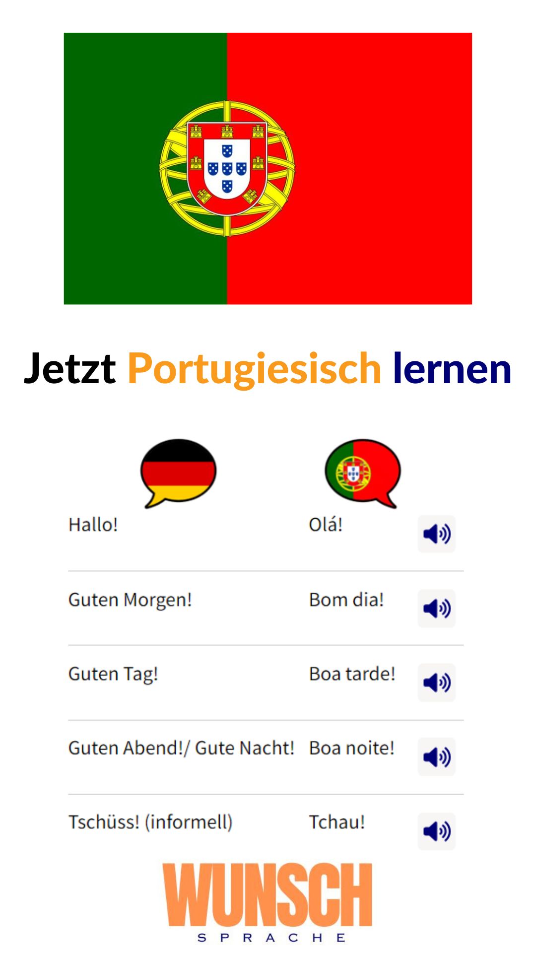 🇵🇹 Portugiesisch lernen - wunschsprache.de