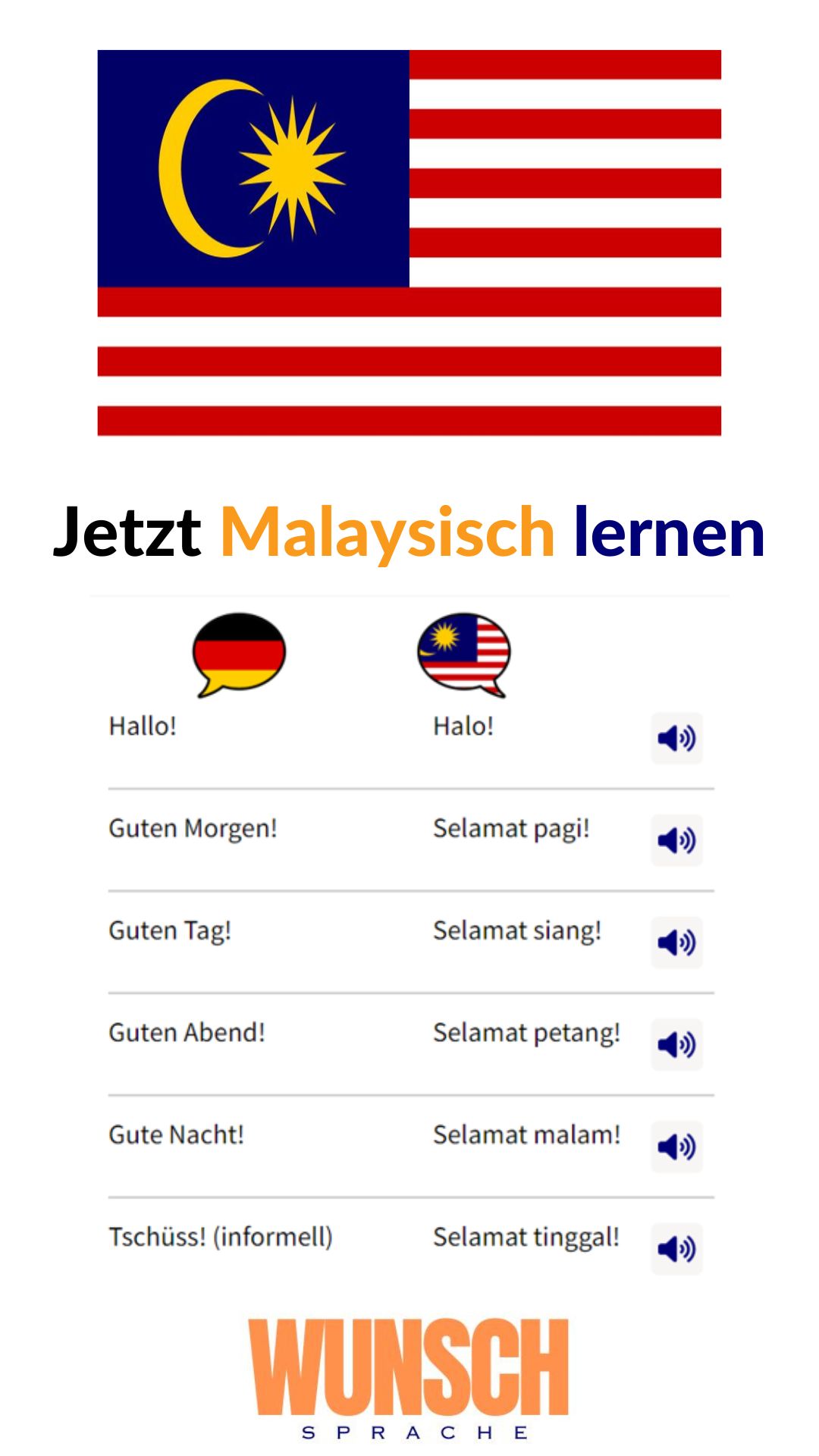 🇲🇾 Malaysisch lernen - wunschsprache.de