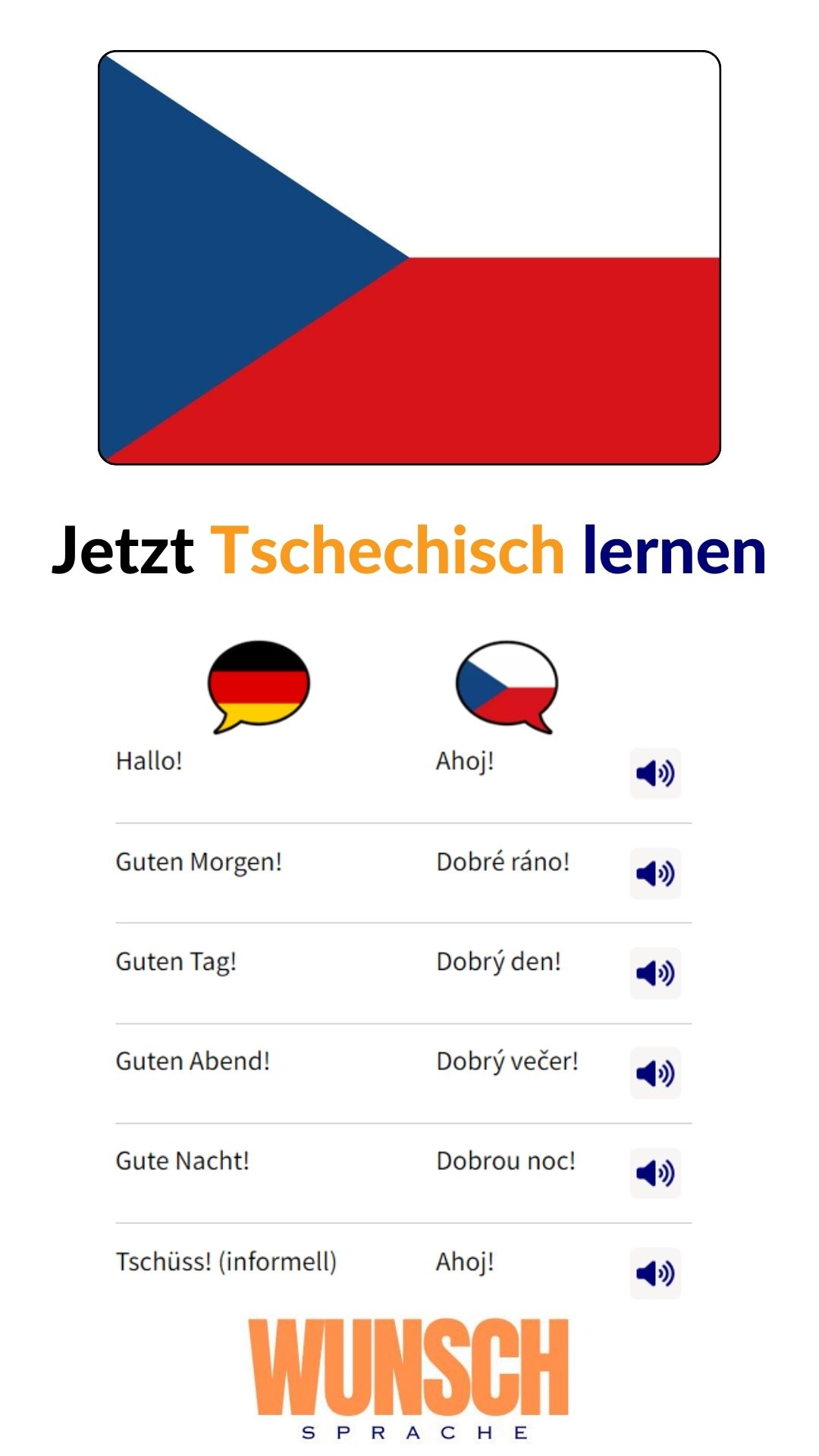 🇨🇿 Tschechisch lernen - wunschsprache.de