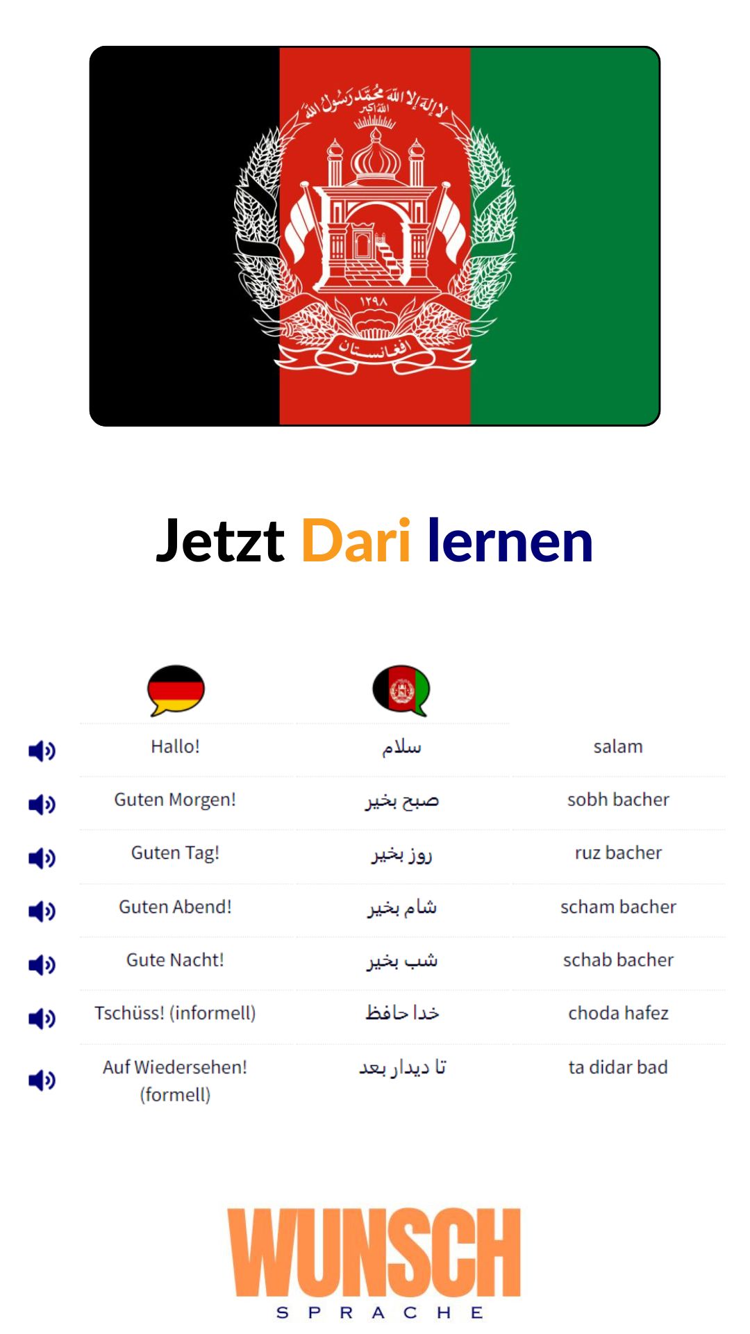 🇦🇫 Dari lernen - wunschsprache.de