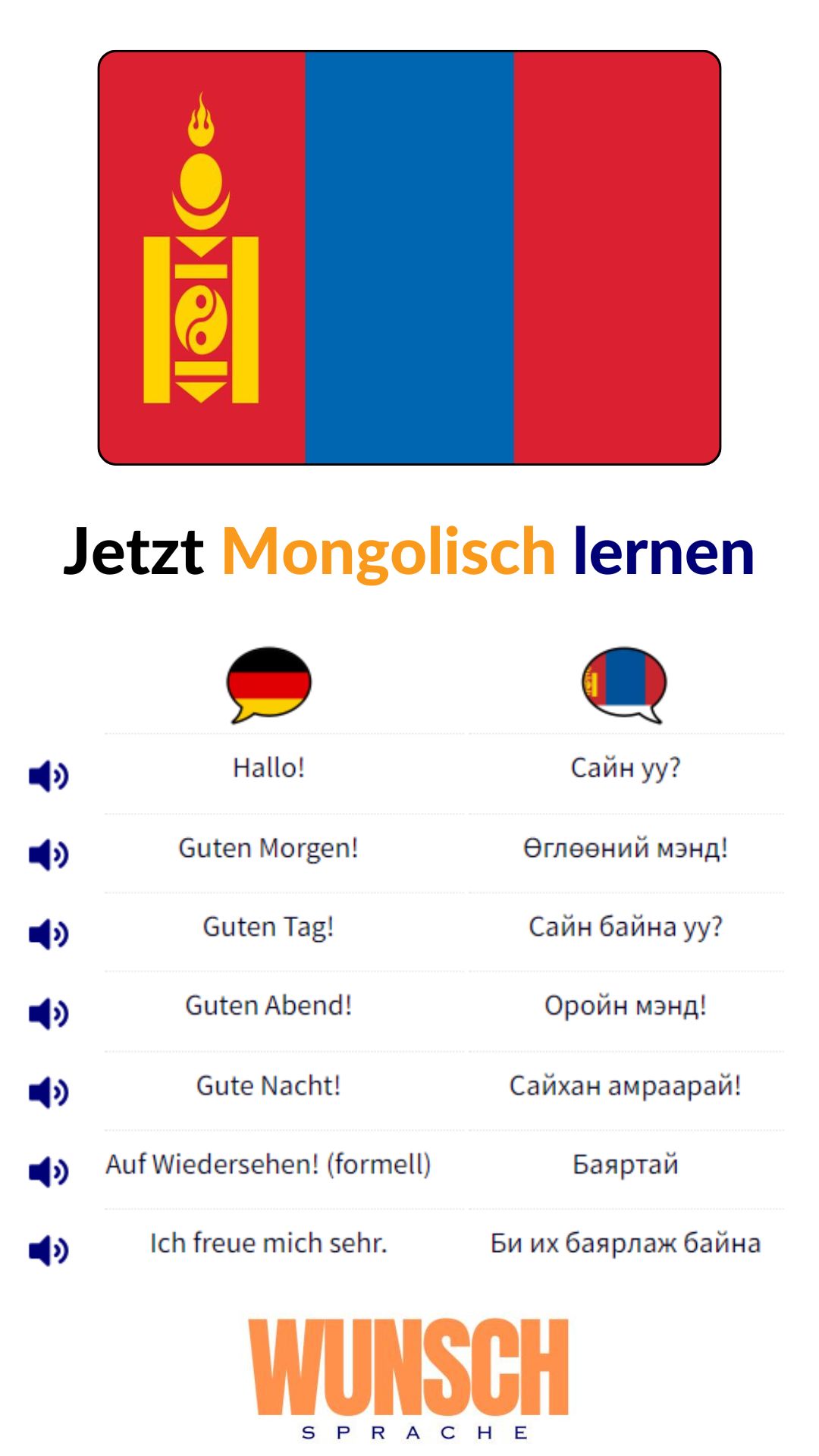 🇲🇳 Mongolisch lernen - wunschsprache.de