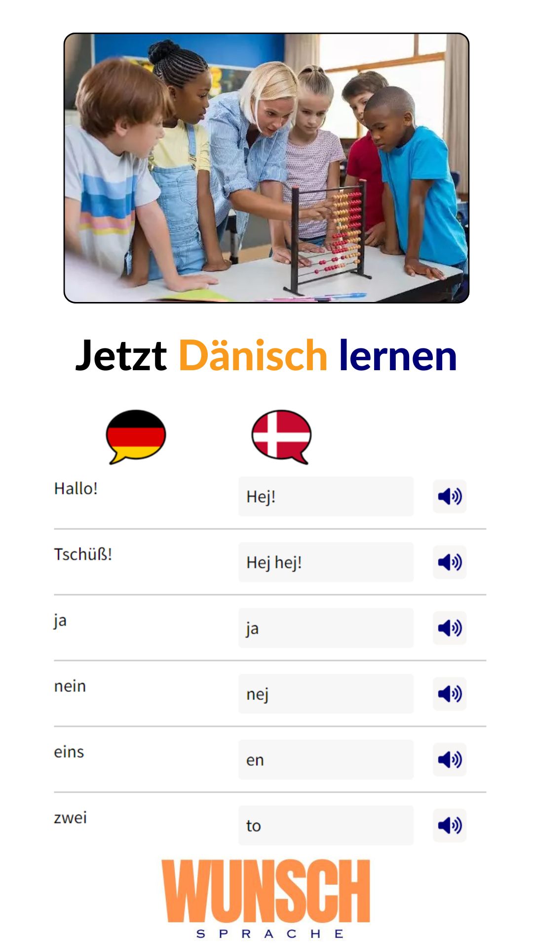 🇩🇰 Dänisch lernen - wunschsprache.de