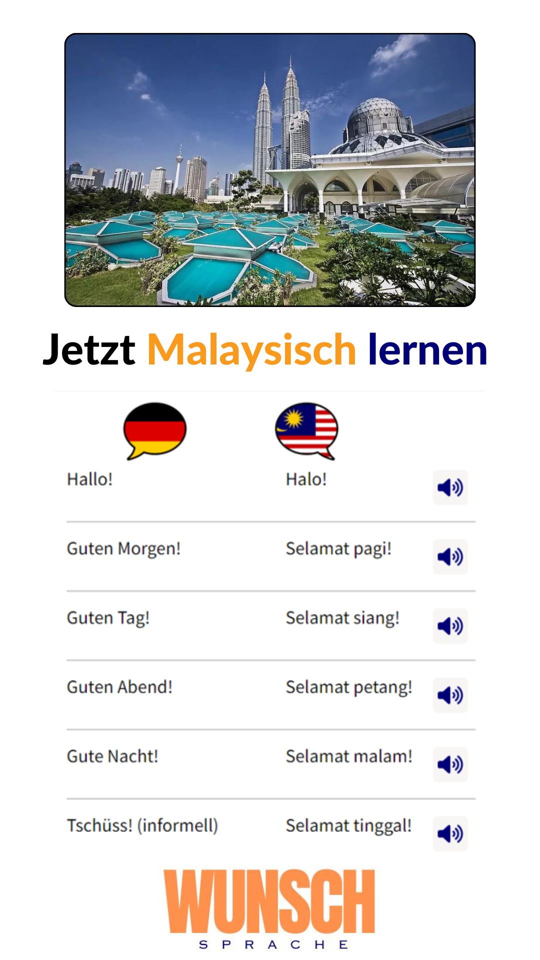 🇲🇾 Malaysisch lernen - wunschsprache.de