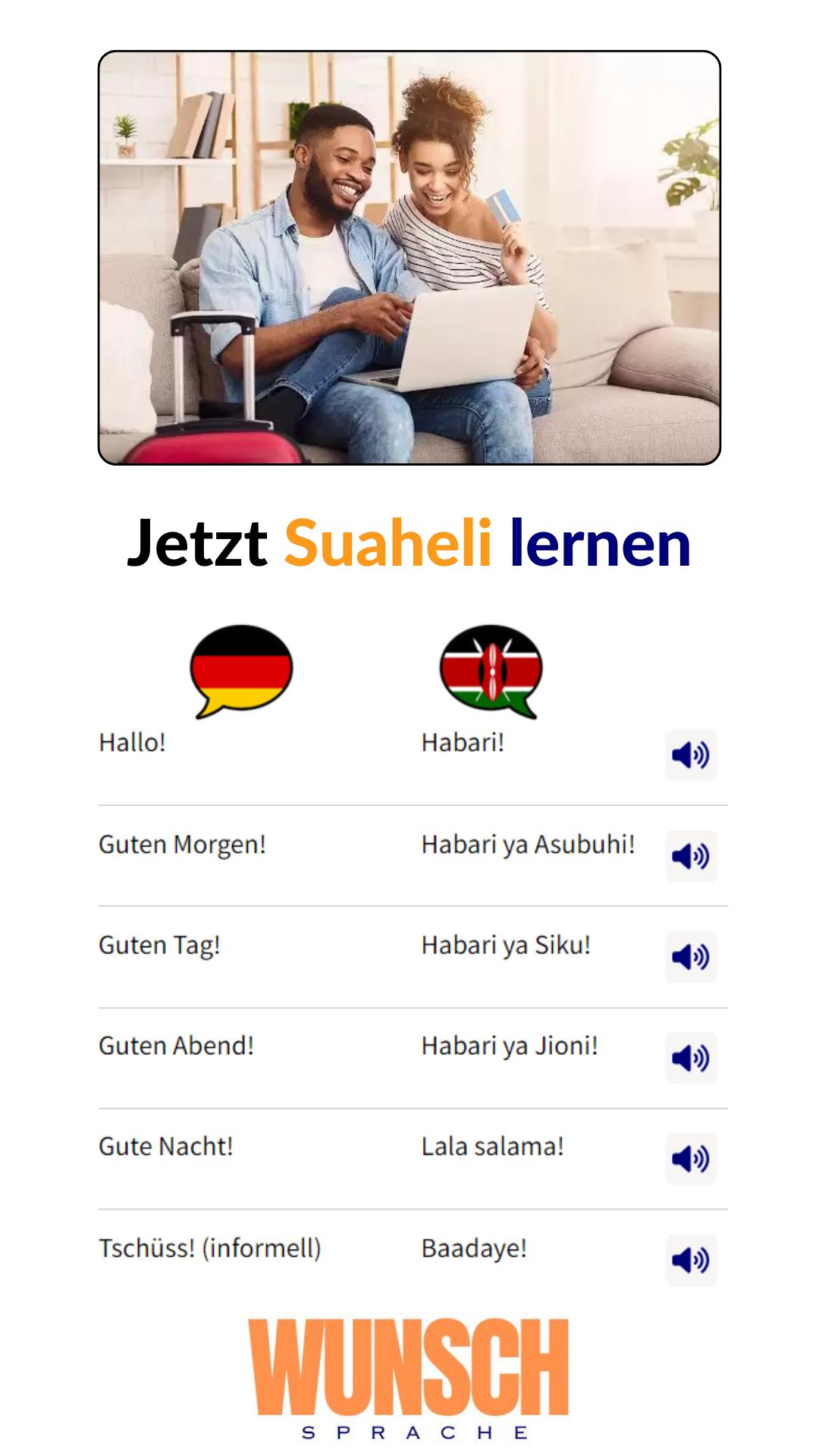 🇰🇪 Suaheli lernen - wunschsprache.de